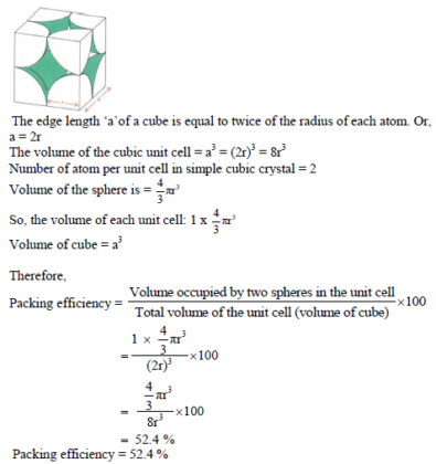 Packing efficiency in Body-centred cubic structures